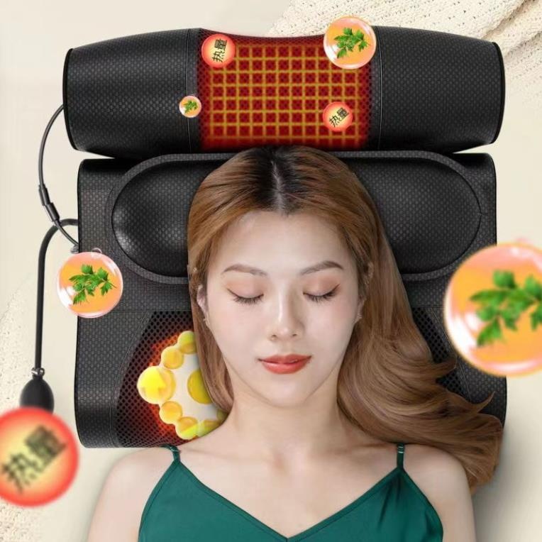 Gối Massage Cổ Vai Gáy Máy Massage Lưng Hồng Ngoại 20 điểm Tiếp Xúc Điện Máy Toàn Cầu