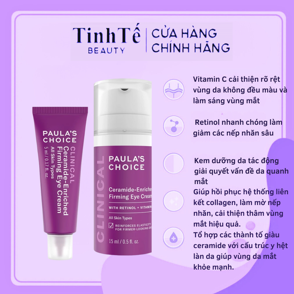 Kem dưỡng ẩm cho mắt Paula's Choice Clinical Ceramide – Enriched Firmi ...