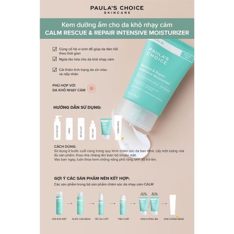 Kem dưỡng ẩm phục hồi cho da khô nhạy cảm Paula's Choice Calm Rescue ...