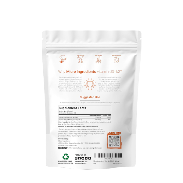 Micro Ingredients Vitamin D3 K2 MK7 300 Viên – SUPVN