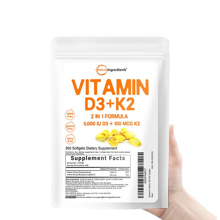 Micro Ingredients Vitamin D3 K2 MK7 300 Viên – SUPVN