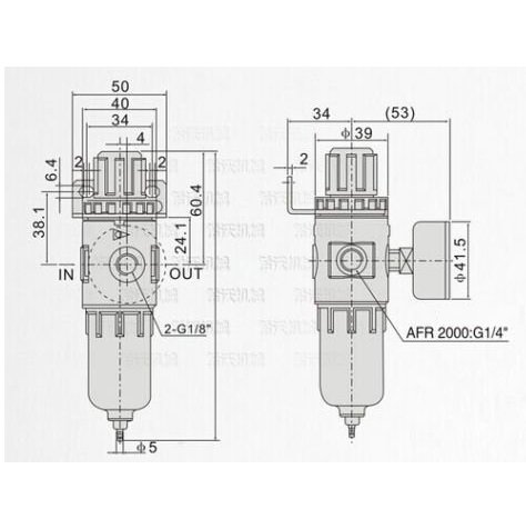 AFR 2000 Van điều chỉnh áp suất khí nén lọc khí – Thiết bị công nghiệp ...