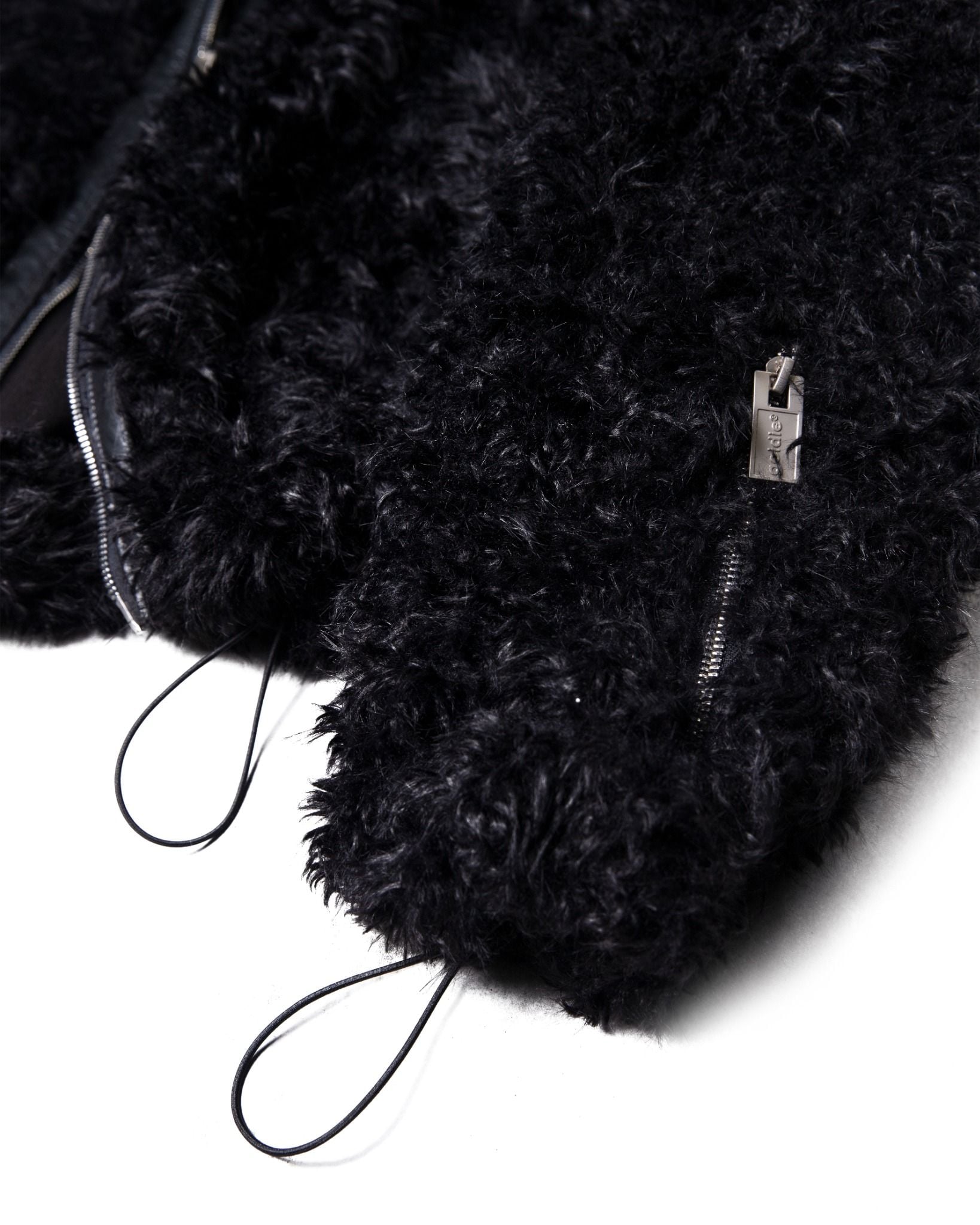 FAUX FUR MULTI ZIPPER BLACK JACKET – Goldie