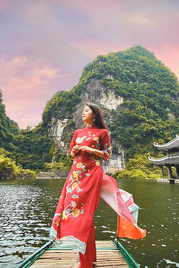 Áo Dài Tay Lửng Hoa Văn LINN DESIGN – Minde