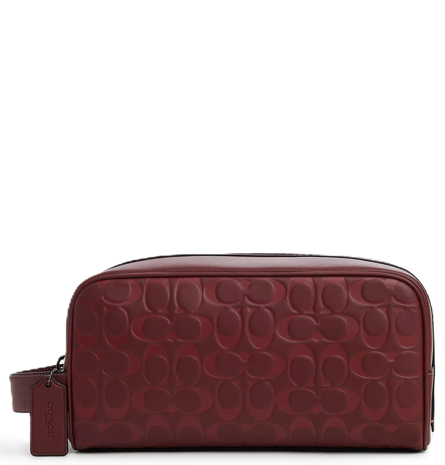 Túi Nữ Coach Large Travel Kit Signature Leather 'Wine' CJ749 – LUXITY