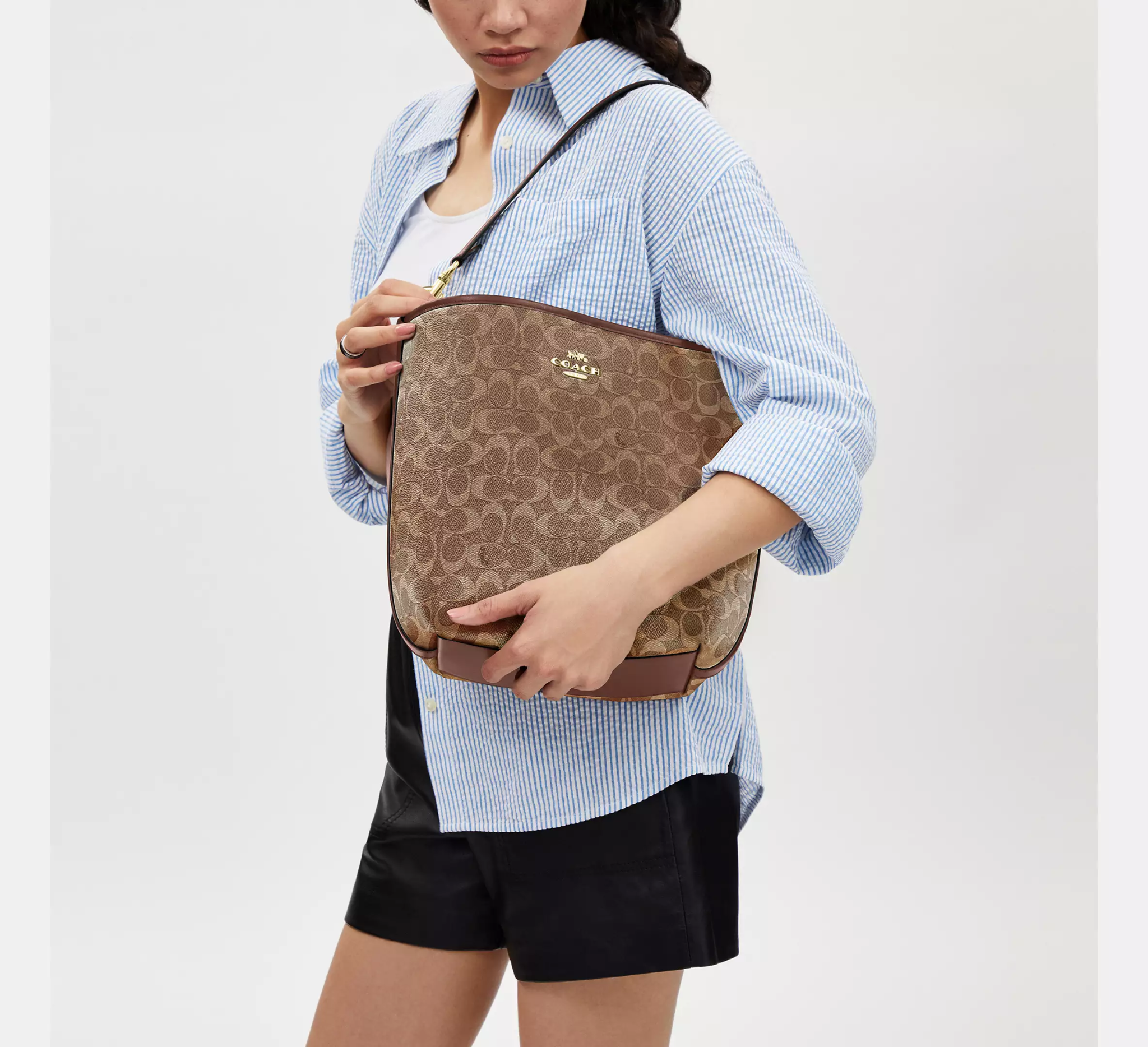 Túi Nữ Coach City Large Bucket Signature Canvas 'Tan' CT802-IMXHE – LUXITY