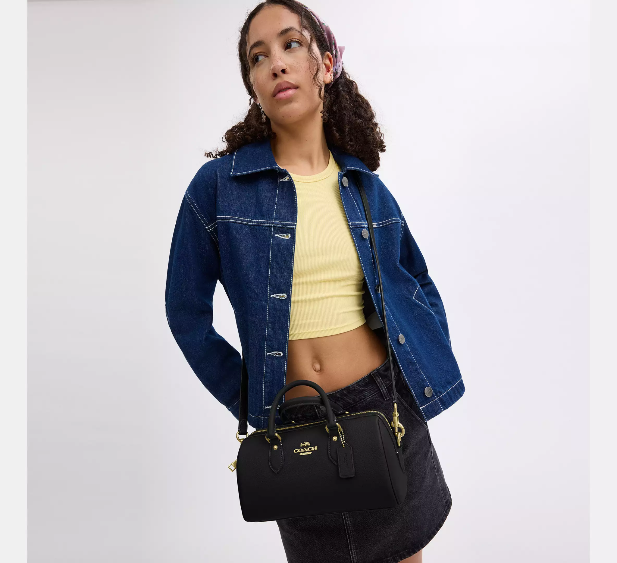Túi Nữ Coach Rowan Long Satchel Bag 'Black' CV964-IMBLK – LUXITY