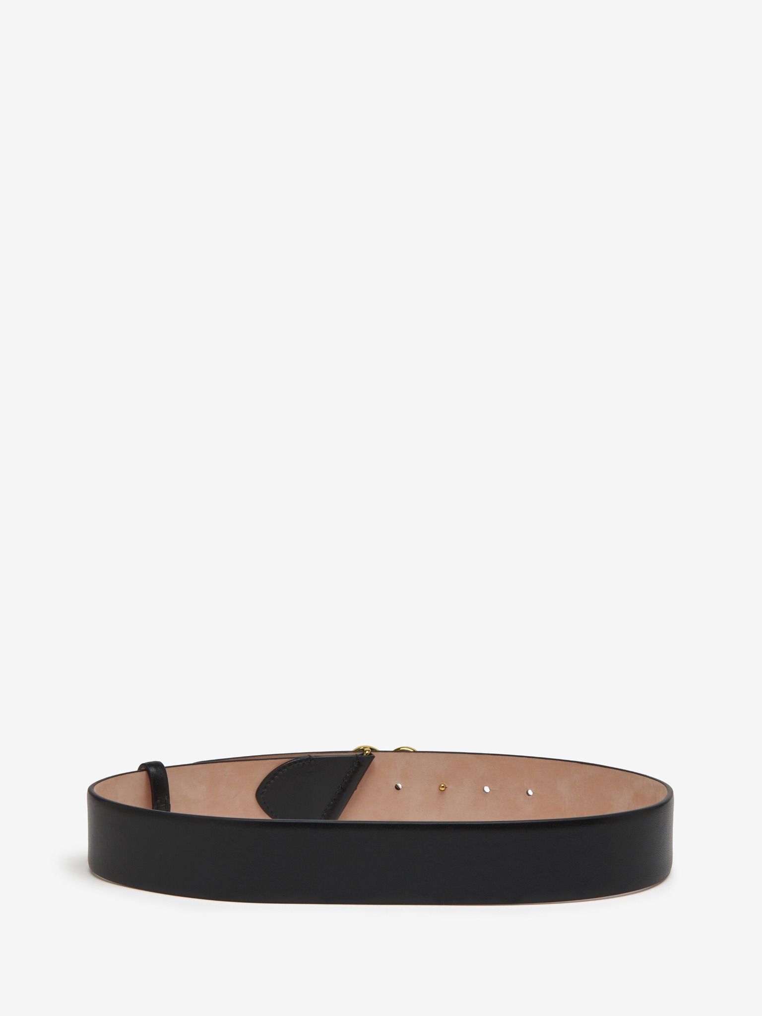 Thắt Lưng Nữ Alexander McQueen Seal Belt 'Black' 7679211BR0T1000 – LUXITY