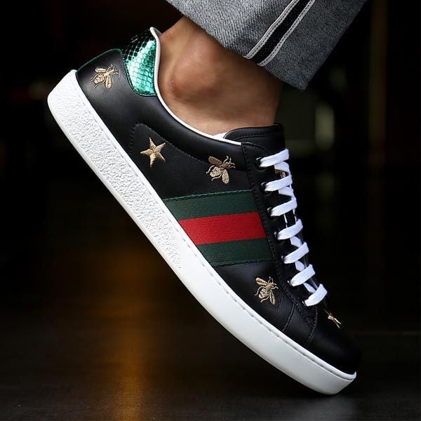 Giày Nam Gucci Ace Embroidered 'Bees Stars' 386750-A38F0-1079 – LUXITY