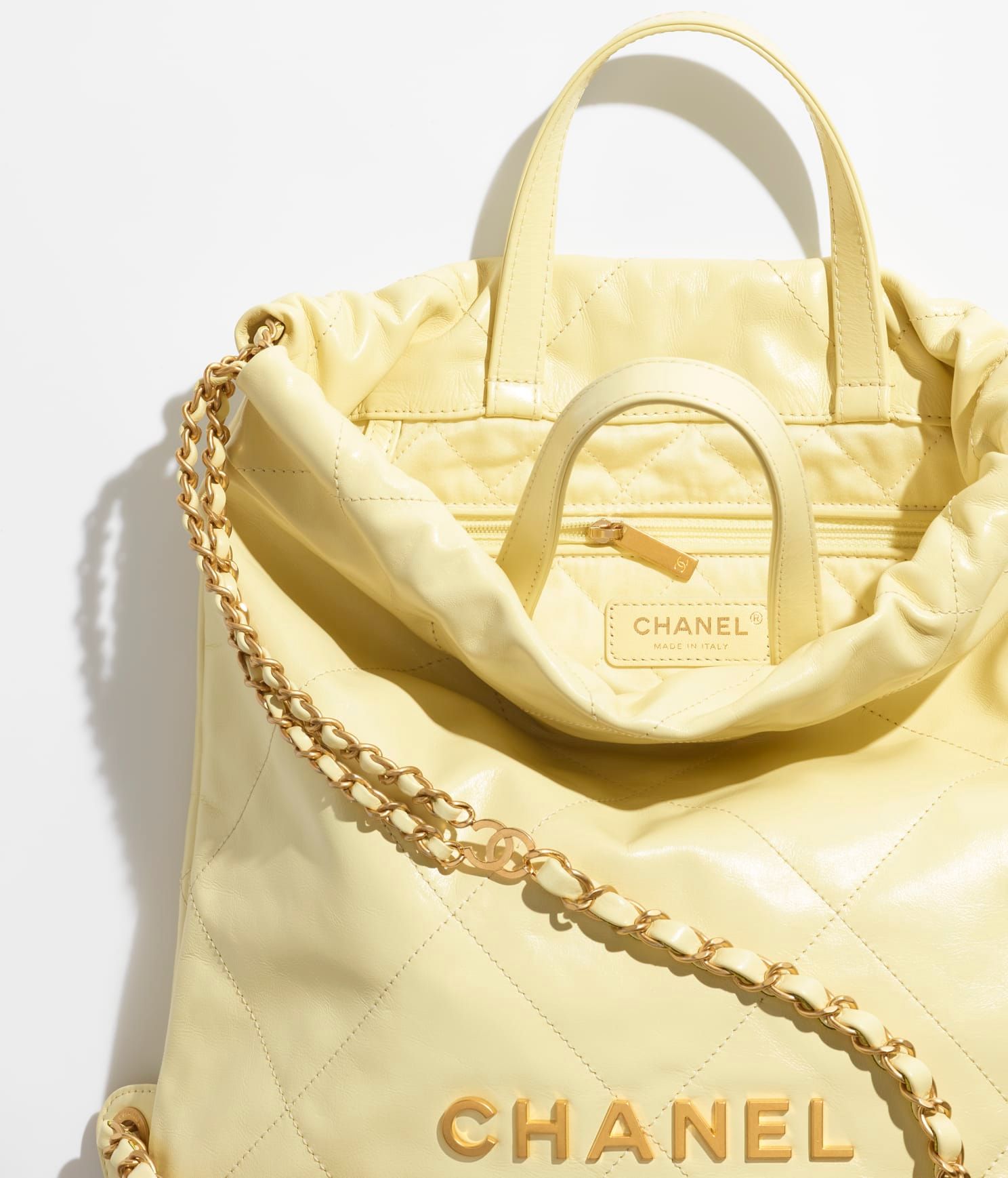 Túi Nữ Chanel Shiny Gold Tone Metal 'Light Yellow' AS3859-B08037-NN289 ...