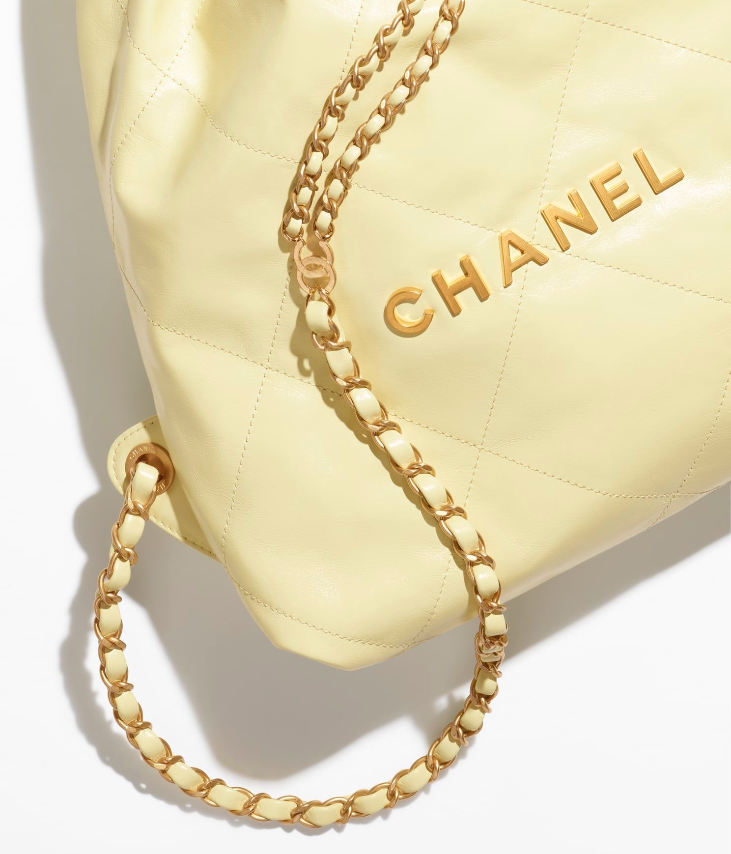 Túi Nữ Chanel Shiny Gold Tone Metal 'Light Yellow' AS3859-B08037-NN289 ...
