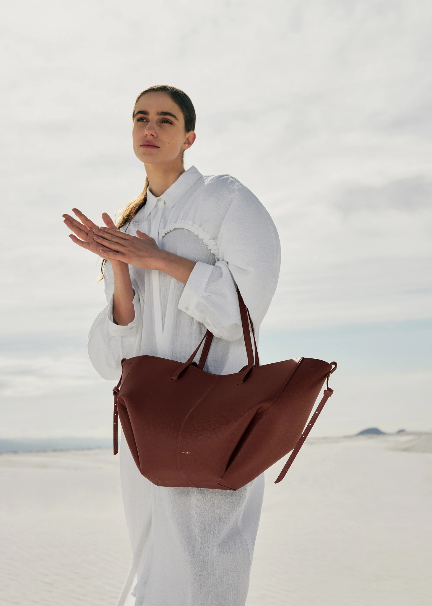 Túi Nữ Polene Cyme Textured 'Auburn' – LUXITY