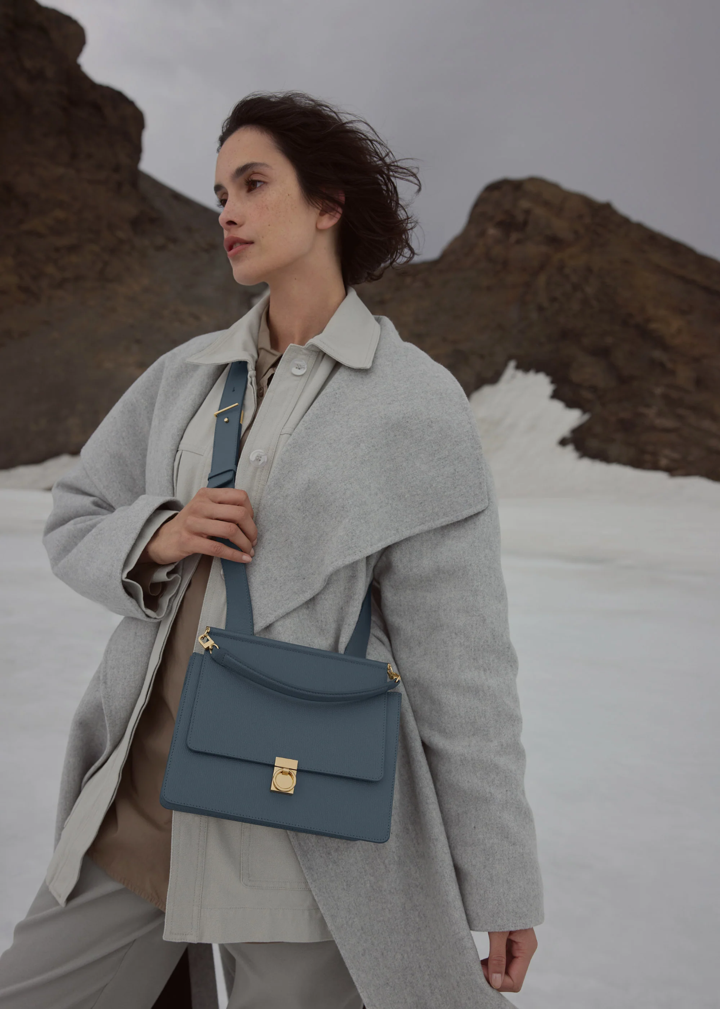 Túi Nữ Polene Numéro Sept Textured 'Midnight Blue' – LUXITY