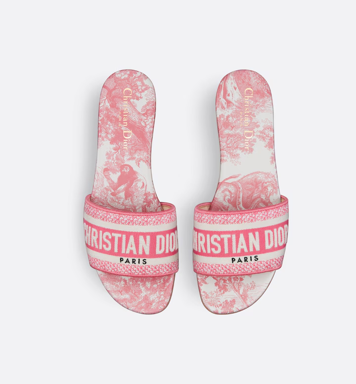 Dép Nữ Dior Dioriviera Dway Slide 'Pink Toile' KCQ209TJE-S73P – LUXITY