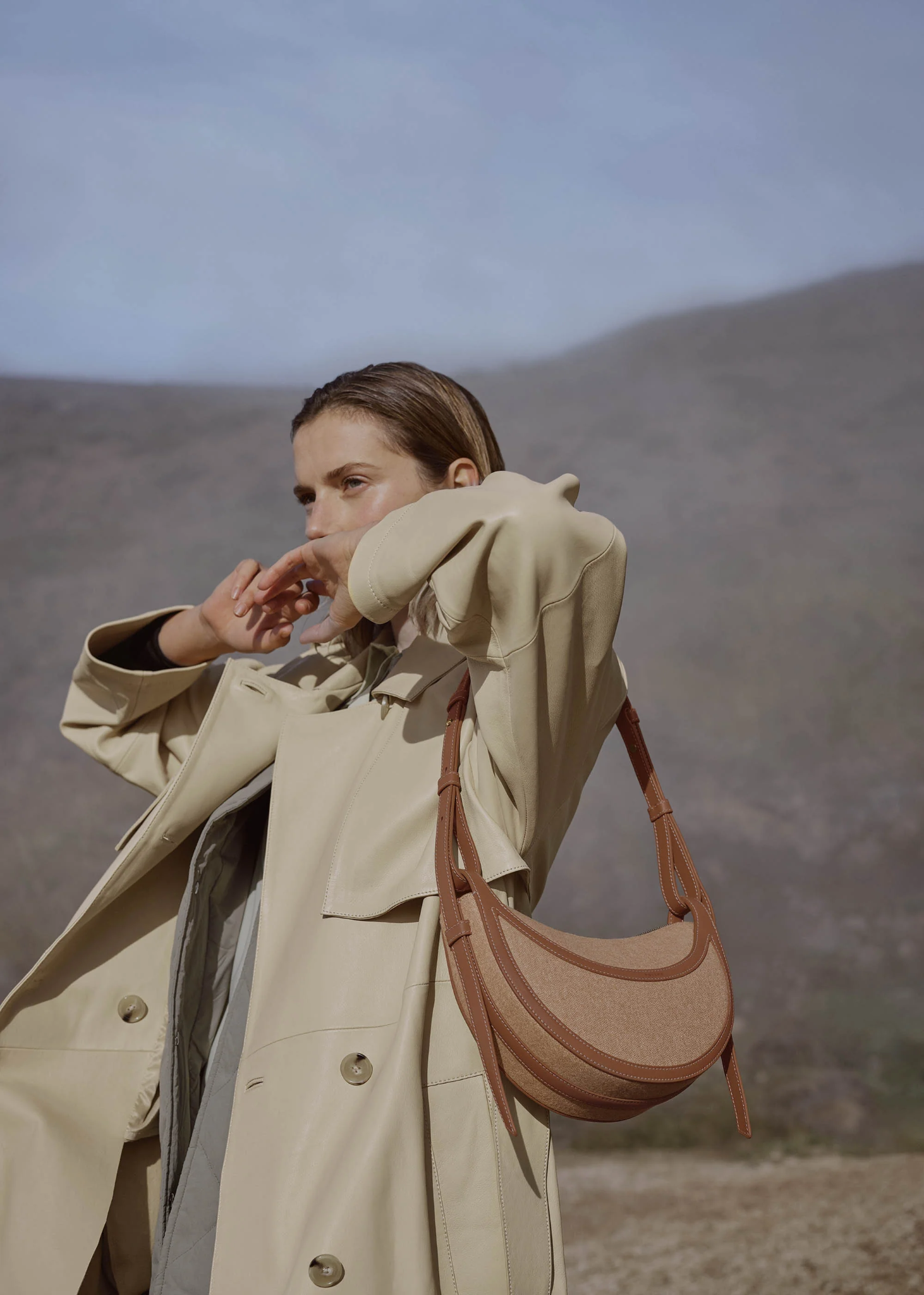 Túi Nữ Polene Numéro Dix Duo 'Camel Canvas' – LUXITY