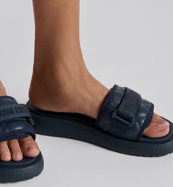 Dép Nữ Dior Dioriviera Evolution Slide 'Blue Leather' KCO041FQC-S57B ...