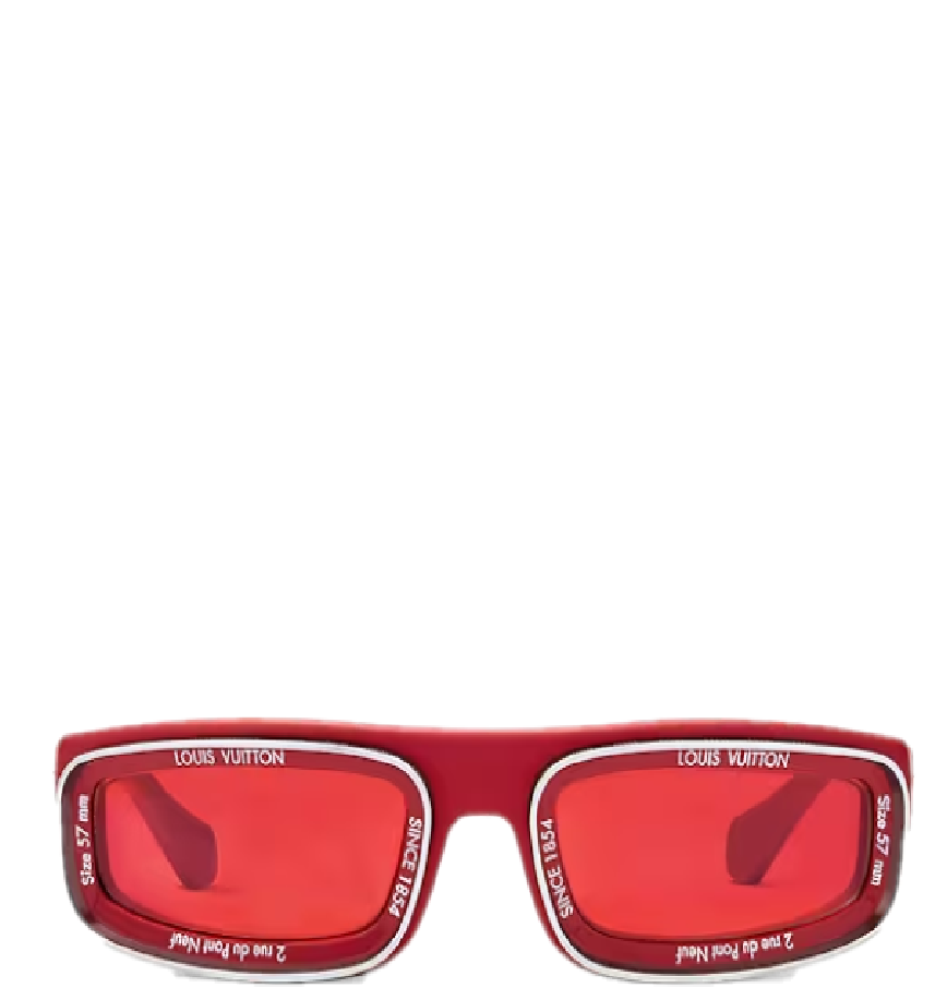 Kính Nam Louis Vuitton Super Vision Low Square Sunglasses 'Red' Z2389W ...