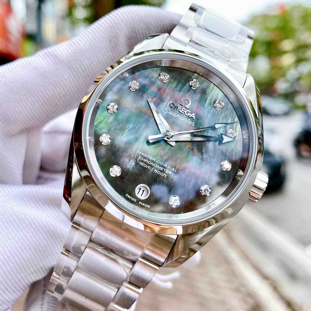 Đồng Hồ OMEGA Seamaster Aqua Terra Automatic Black Mother of Pearl Dia ...