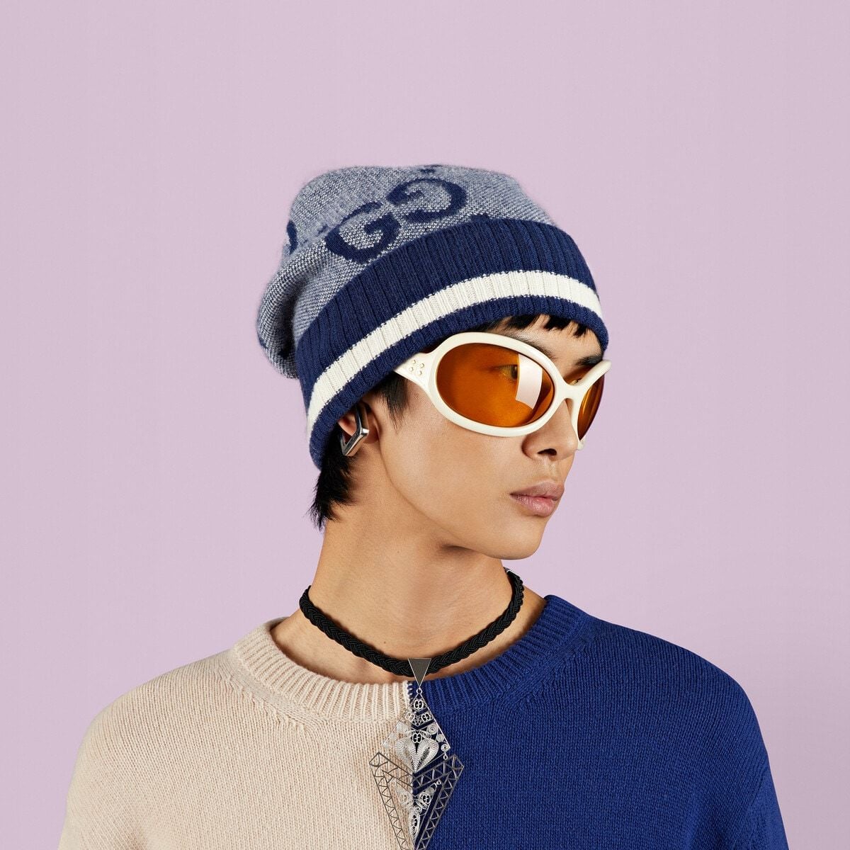 Mũ Nam Gucci GG Cashmere Hat 'Navy Ivory' 676827-4GABX-4178 – LUXITY