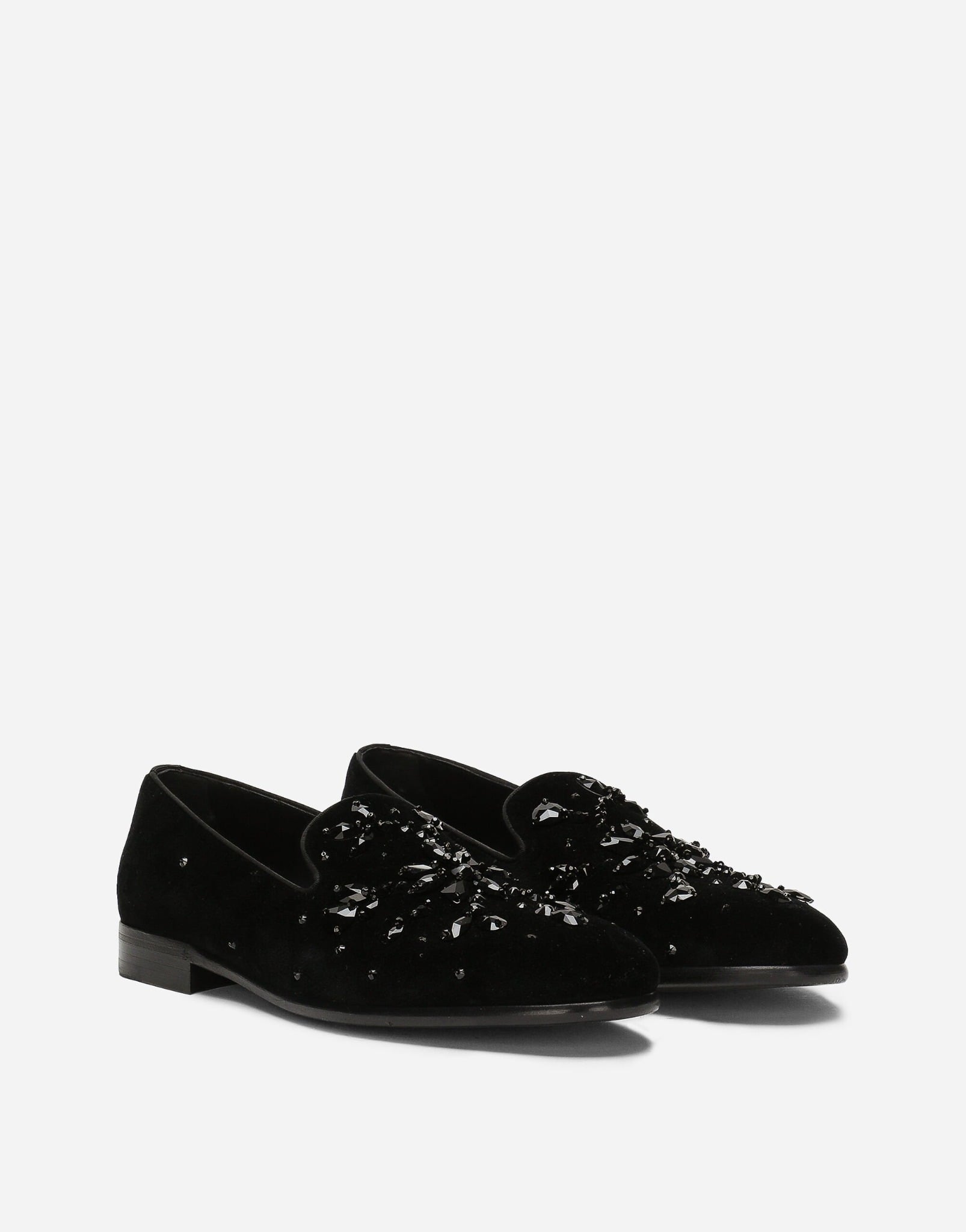Giày Nam Dolce & Gabbana Velvet Slippers 'Black' A50573AN89080999 – LUXITY