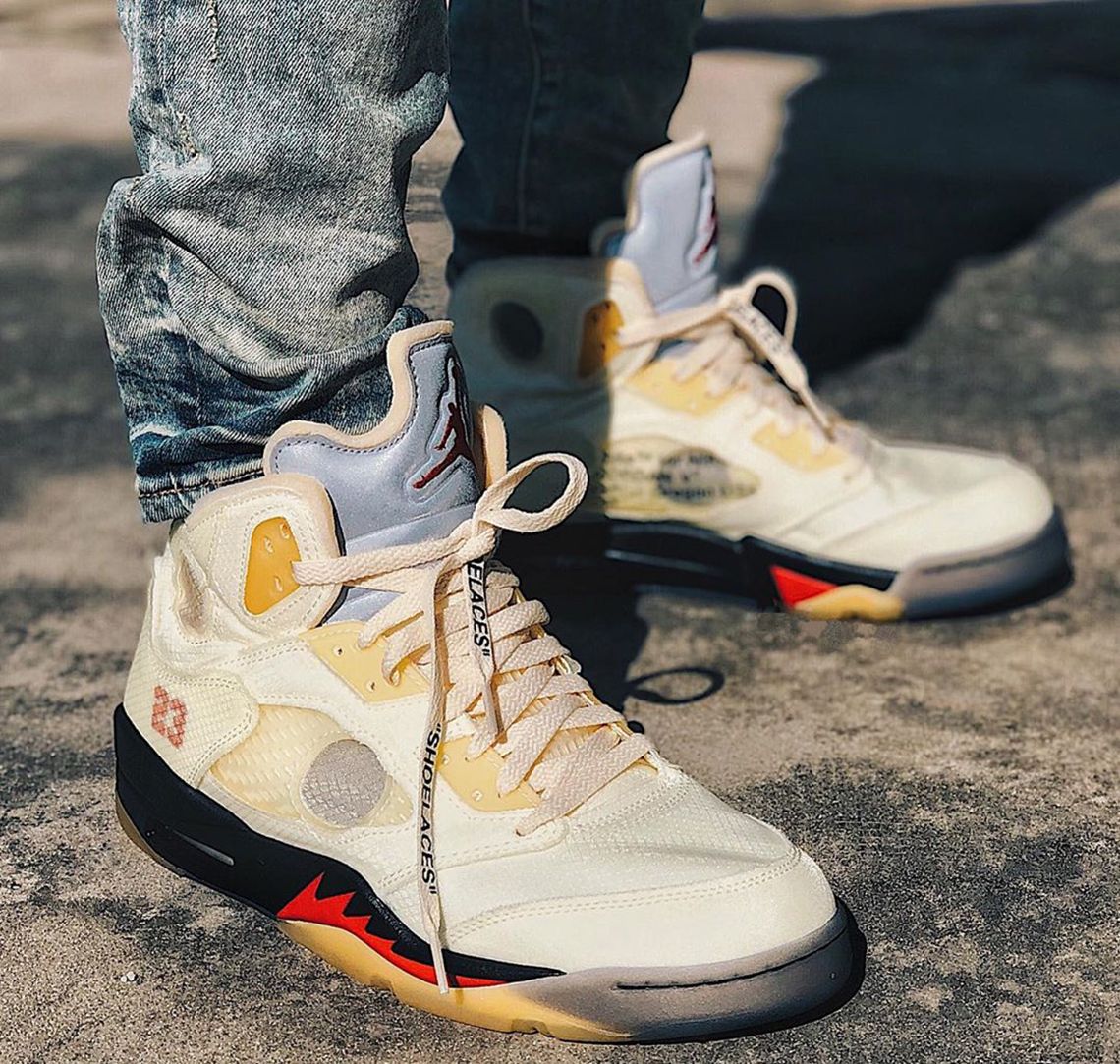 Giày Nike Air Jordan 5 Retro Off-White 'Sail' DH8565-100 – LUXITY