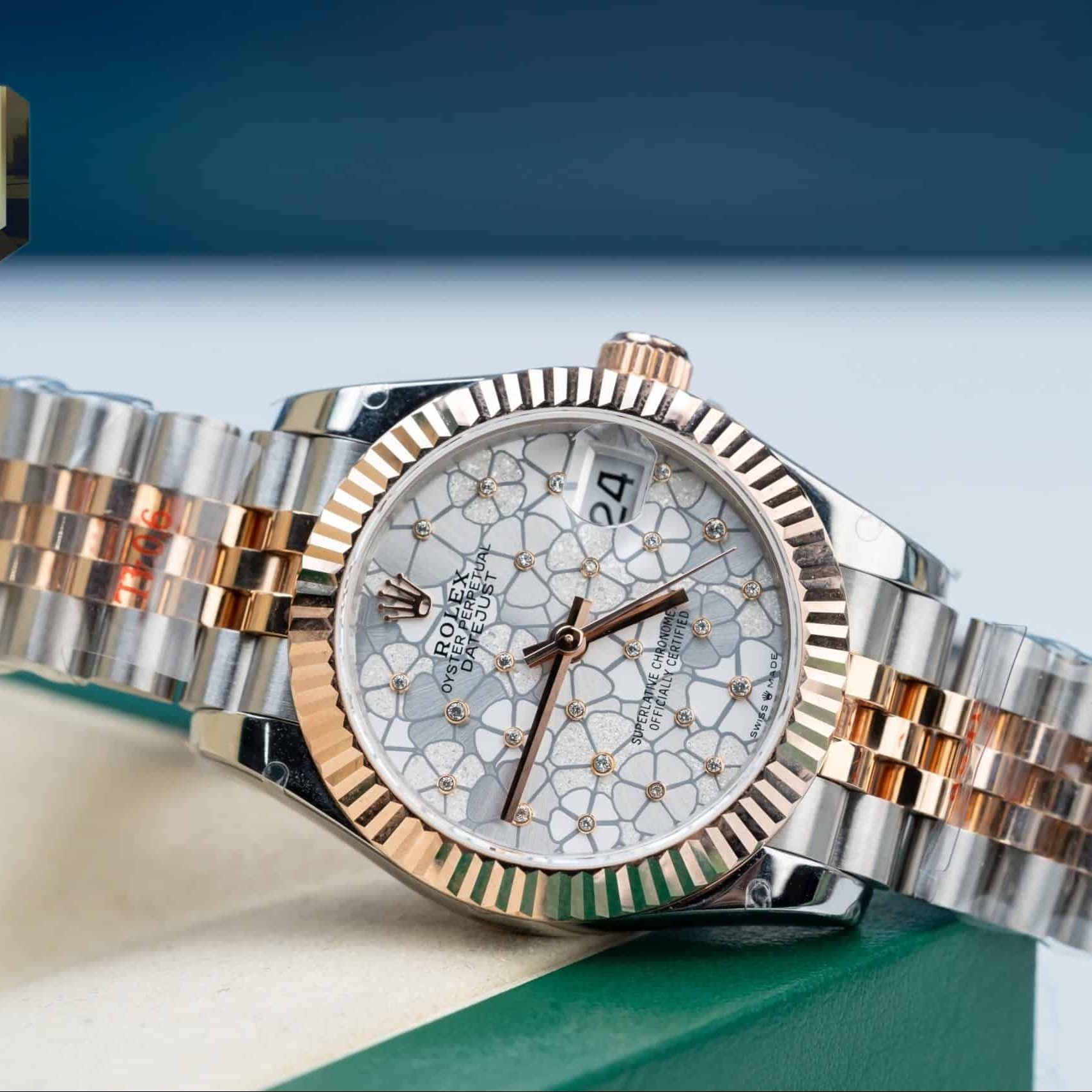 Đồng Hồ Nữ Rolex Datejust 'Silver Floral Jubilee' 278271-0032 – LUXITY