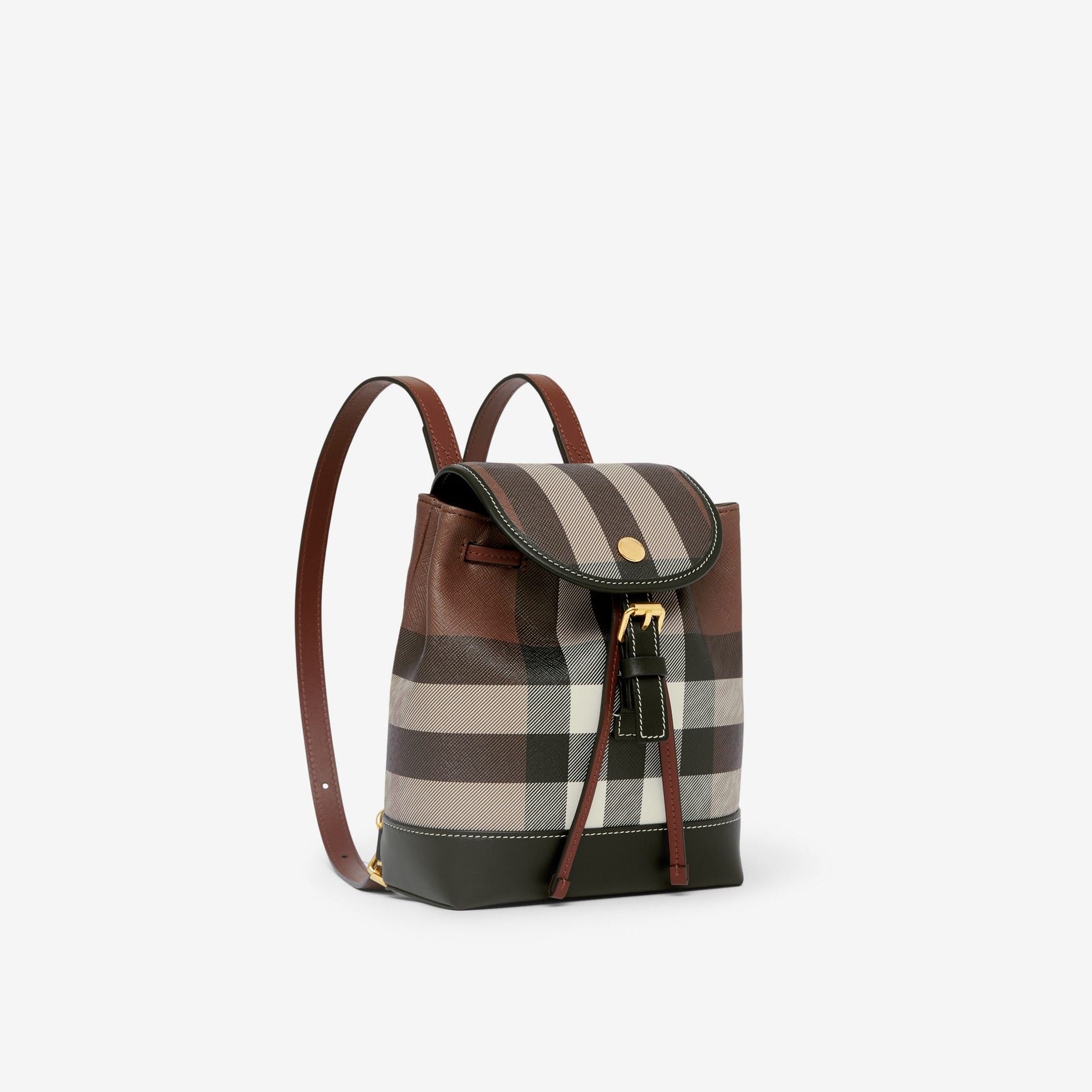 Balo Nữ Burberry Check Micro Backpack 'Dark Birch Brown' 80584691 – LUXITY