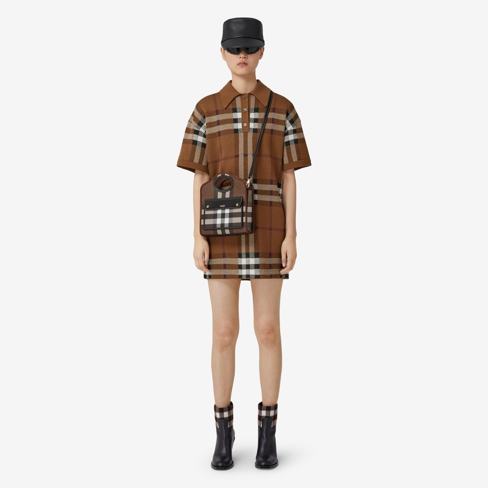 Túi Nữ Burberry Check Mini Pocket Bag 'Dark Birch Brown' 80631241 – LUXITY