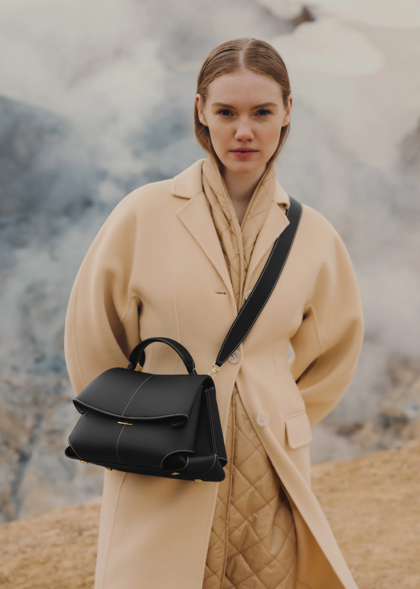 Túi Nữ Polene Mokki Textured 'Black' – LUXITY