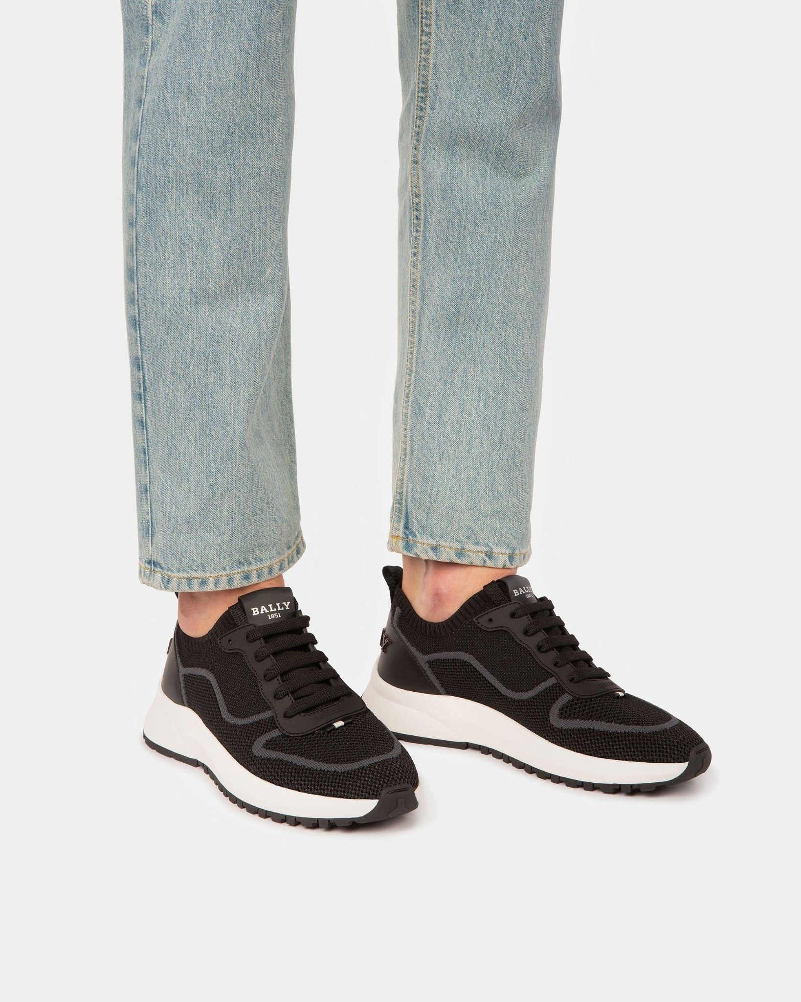 Giày Nam Bally Davyn Mesh Leather Sneakers 'Black' 6300148 – LUXITY