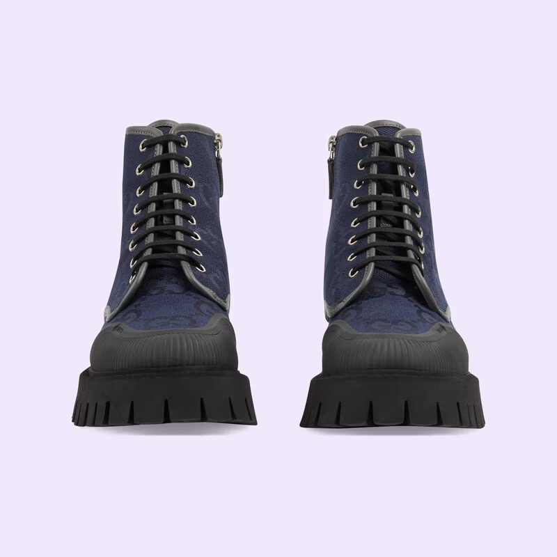 Giày Nam Gucci Lace-up Boot 'Blue Grey' 699970-UKOF0-4549 – LUXITY