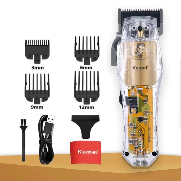 Tông đơ cắt tóc chuyên nghiệp Kemei KM-NG203 vỏ trong suốt