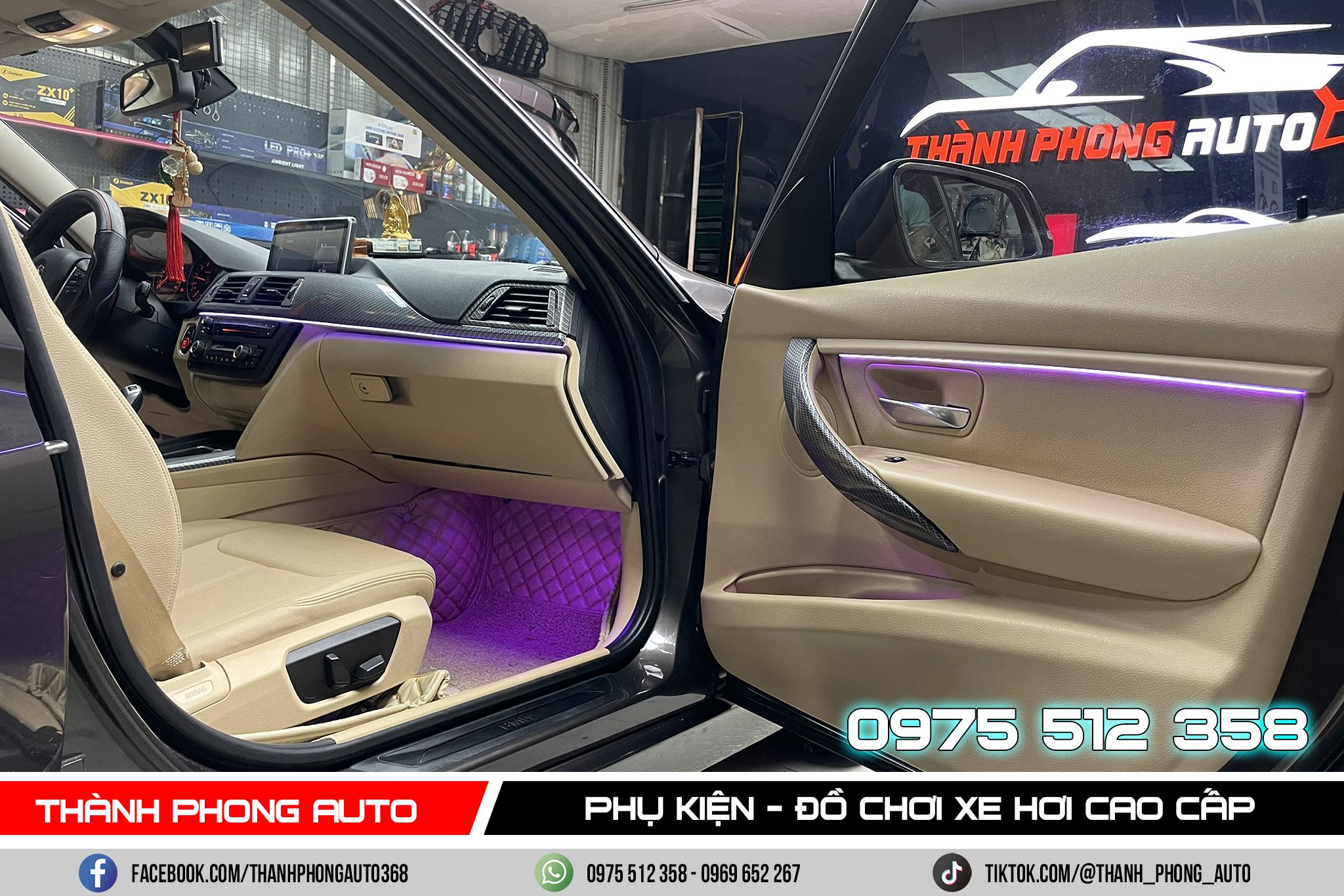 Led nội thất BMW 328I | Có nên lắp led nội thất ô tô ??? – Thành Phong Auto