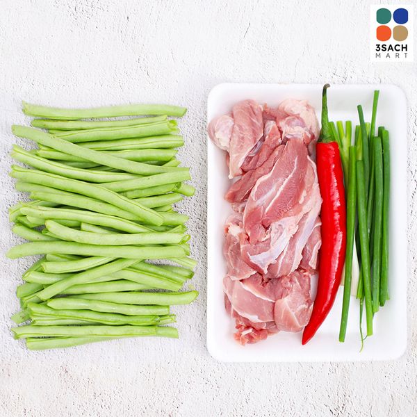 [RTC] Đậu Cove Xào Thịt Heo (Khay 550Gr) – 3Sach Mart