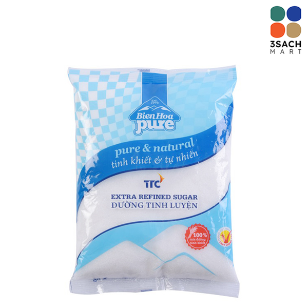 Đường Tinh Luyện Biên Hòa Đường Cát Trắng Pure (Túi 1Kg) – 3Sach Mart