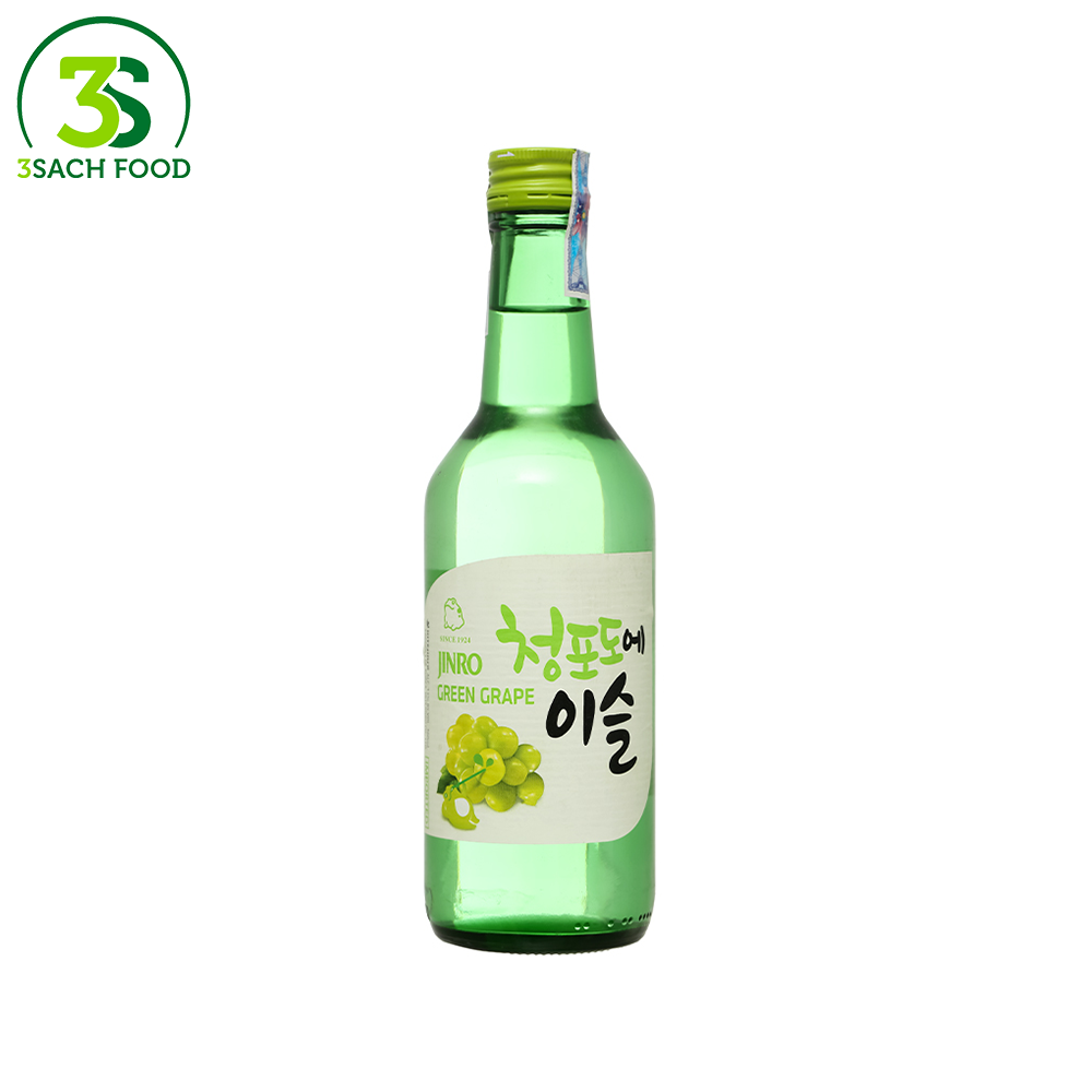 Rượu Soju Jinro Vị Nho 13% (Chai 360Ml) – 3Sach Food