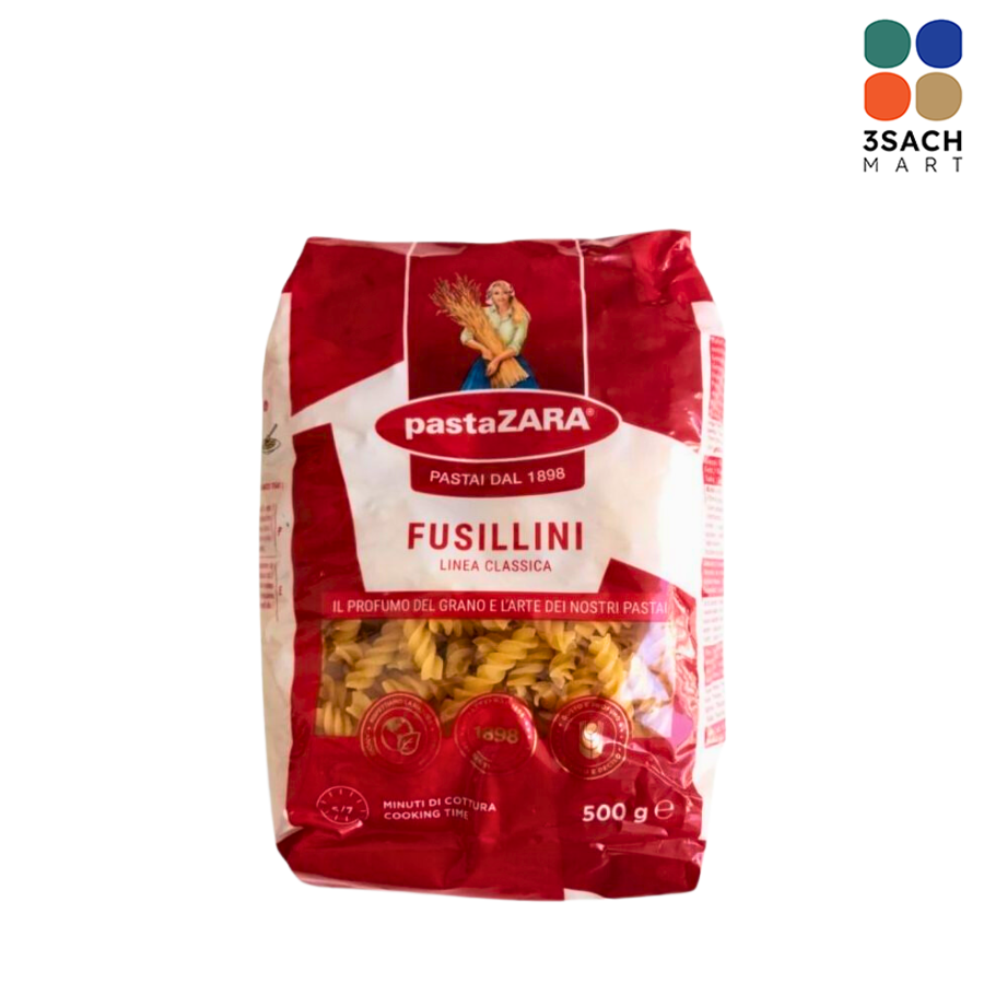 Nui Xoắn Pasta Zara Fusillini (Gói 500g) – 3Sach Mart