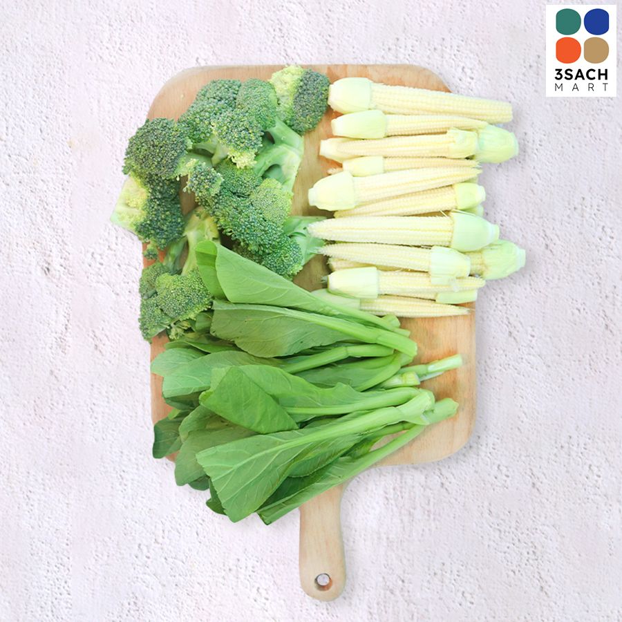 Rau Củ Luộc (Combo 4) (Khay 400G) – 3Sach Mart