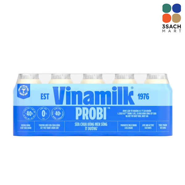 Sữa Chua Uống Probi Light Ít Đường Vinamilk (Lốc 5x65ml) – 3Sach Mart