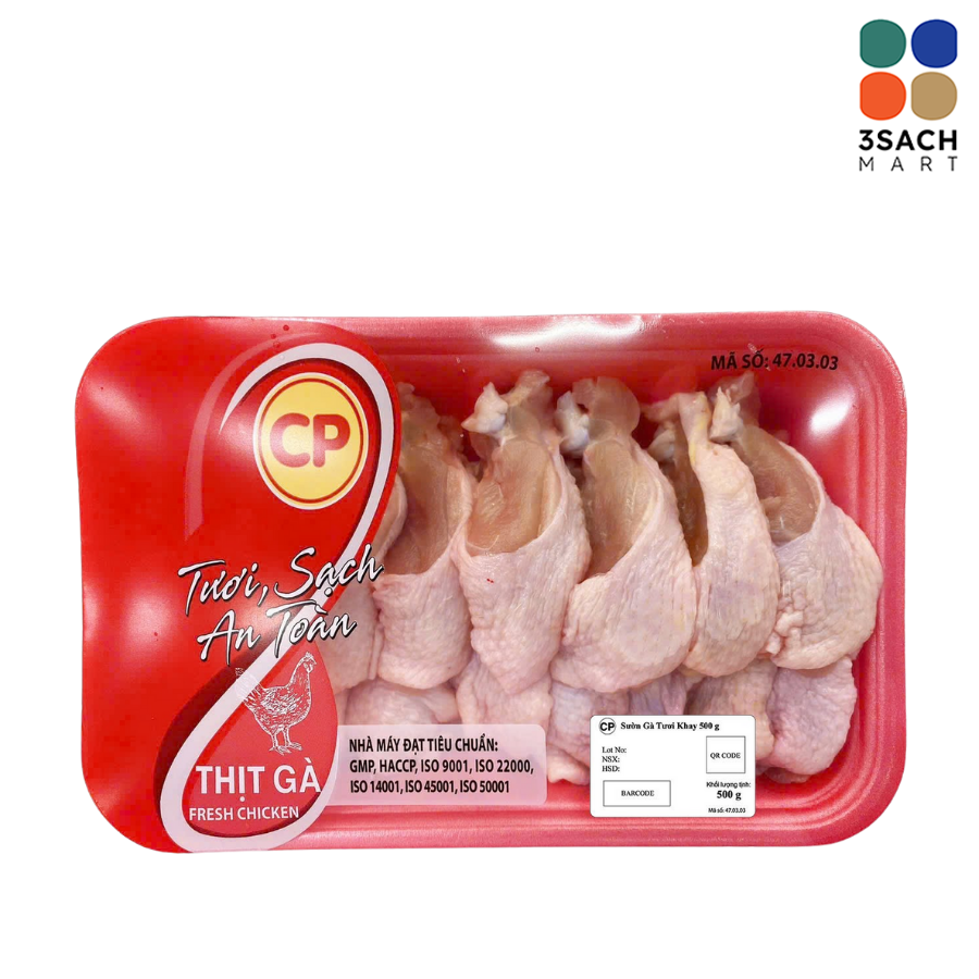 Sườn Gà CP (Khay 500g) – 3Sach Mart