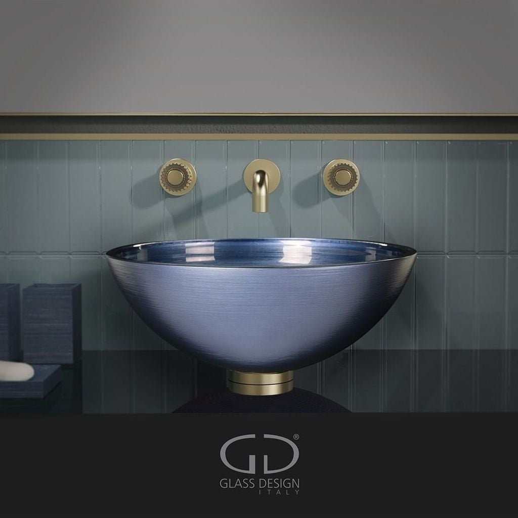 Chậu Lavabo Metropole Round Blue / Gold – NKX