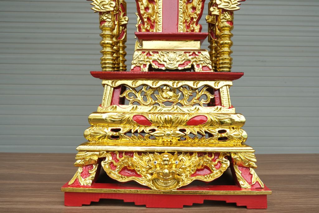 Ngai thờ Kích Thước Cao 74cm, Ngang 40cm, Sâu 33cm Gỗ Mít Sơn Sơn Thếp ...