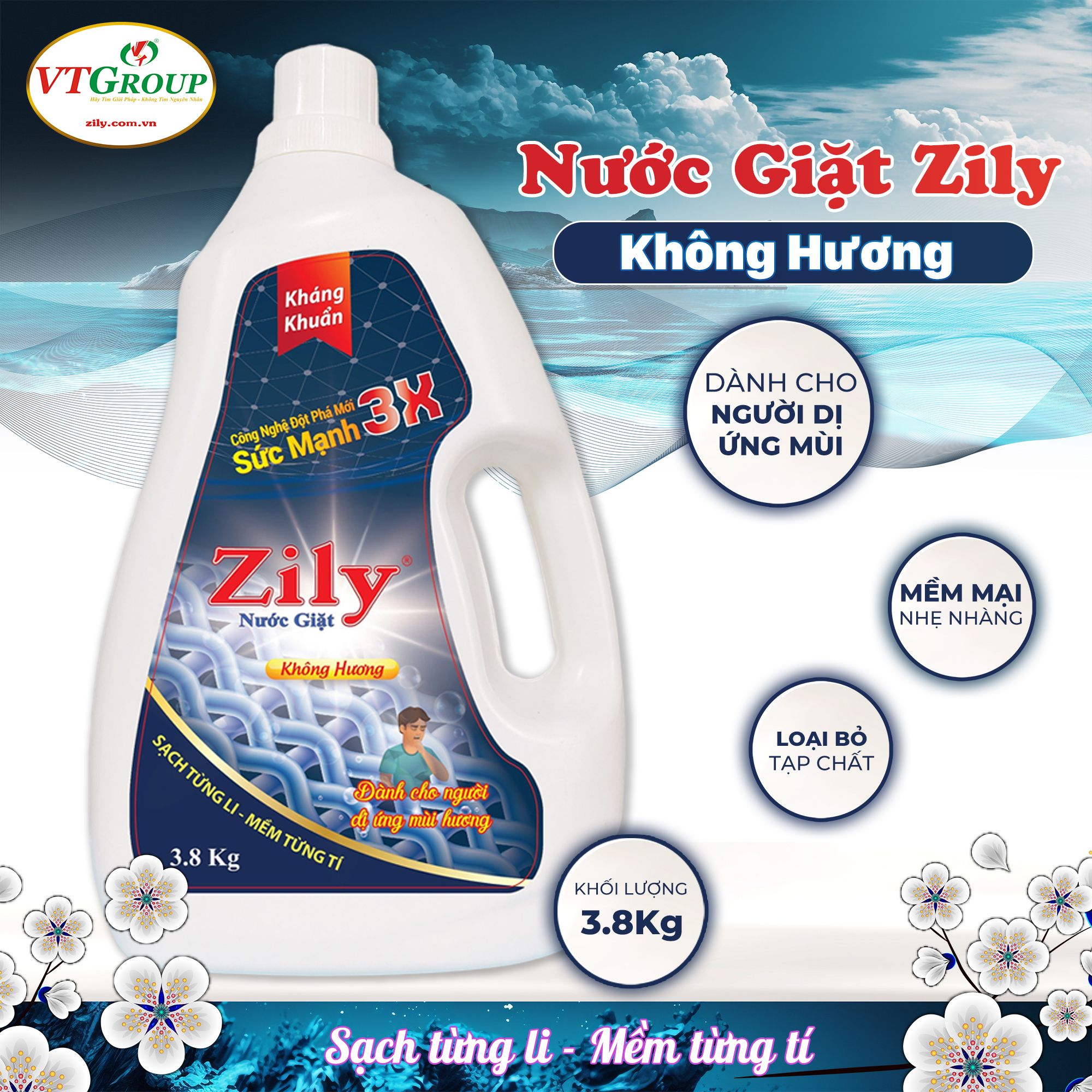 Nước giặt Zily - 3.8 Kg – HÓA CHẤT TẨY RỬA ZILY