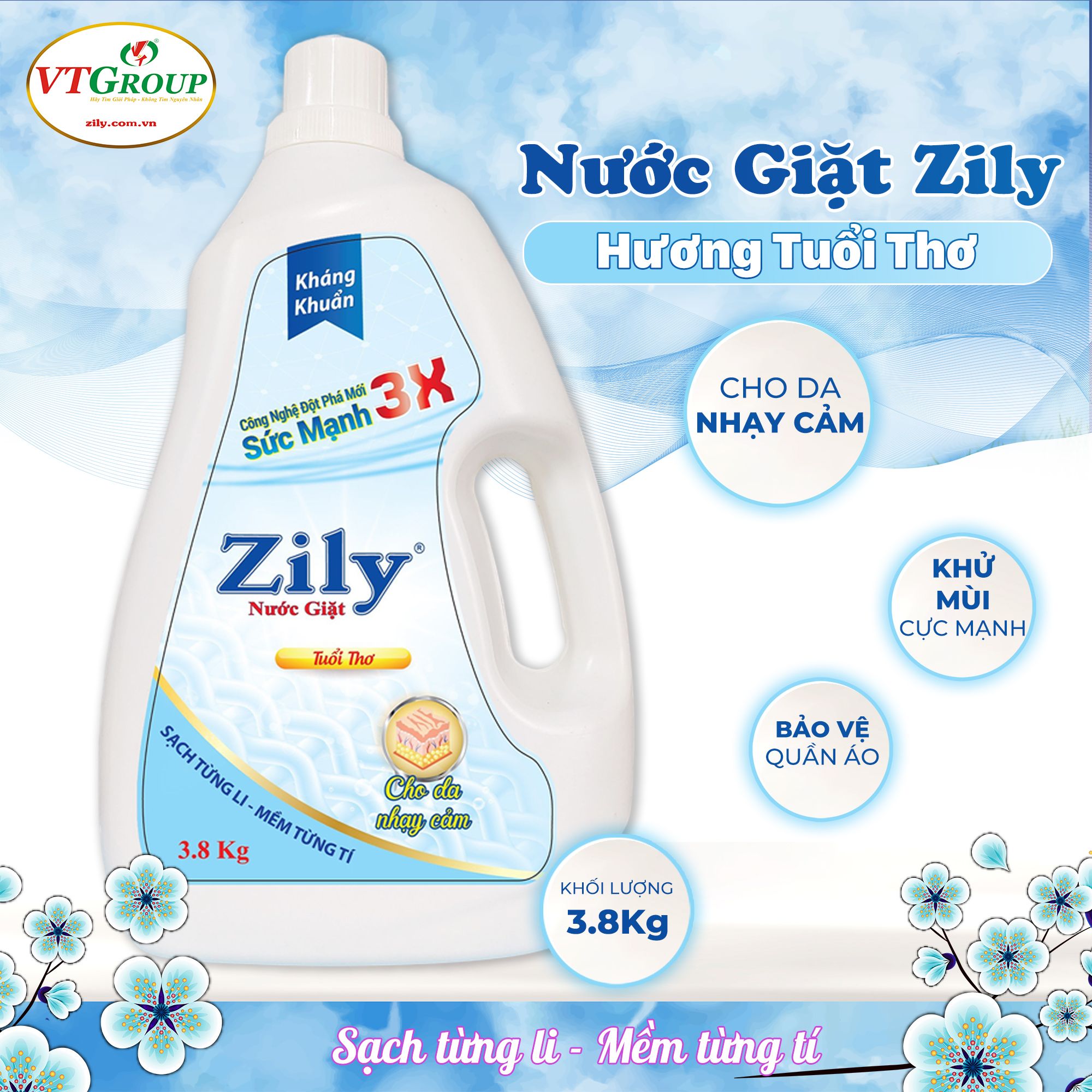 Nước giặt Zily - 3.8 Kg – HÓA CHẤT TẨY RỬA ZILY