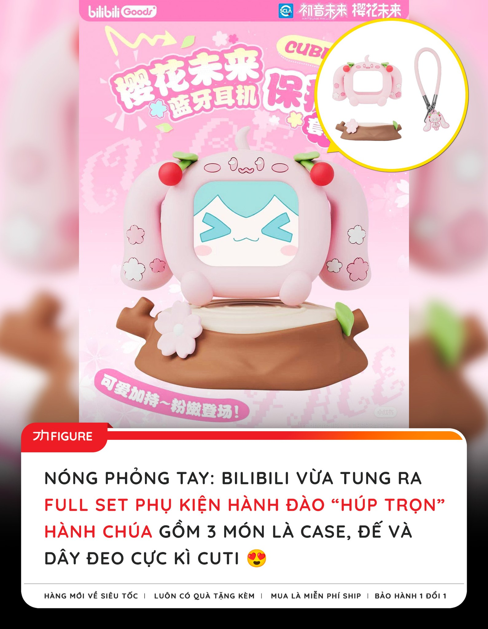 Tai Nghe Bluetooth Hatsune Miku CUBE FACE LCD Màn Hình Cảm Ứng - JH Figure