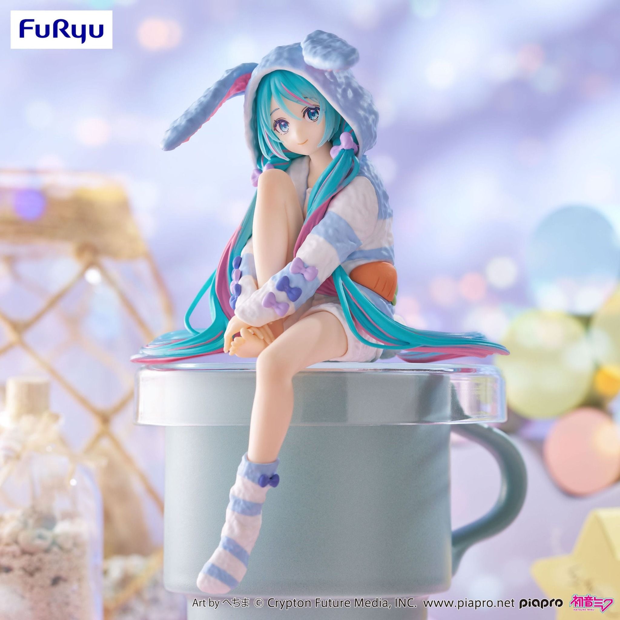 Hatsune Miku Usamimi Pajama Blue Ver Noodle Stopper Figure - Piapro Ch - JH Figure