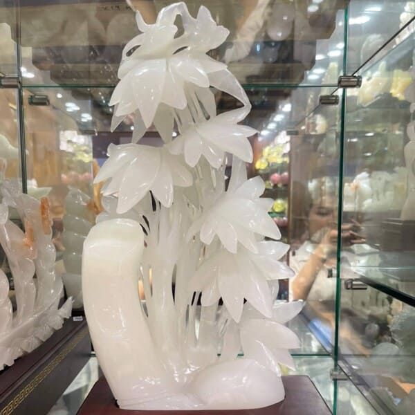 Tác Phẩm Khóm Trúc Tài Lộc Ngọc Onyx Trắng – Sky Gems