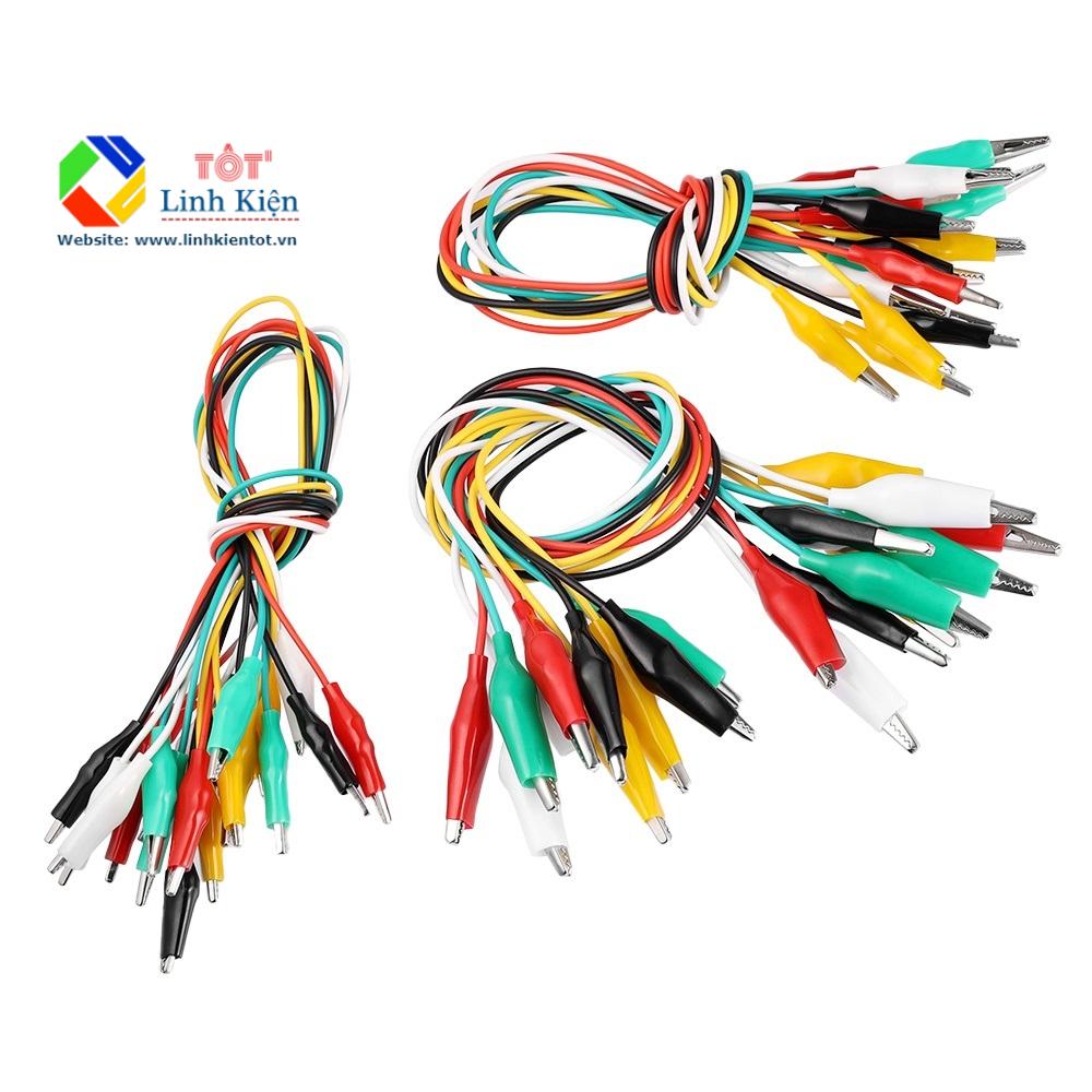 Bó 10 dây đầu kẹp cá sấu 50 cm