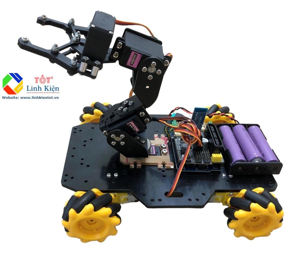 Arm 4DoF Car Mecanum Robot - Bộ xe mecanum cánh tay robot 4 bậc Arduin
