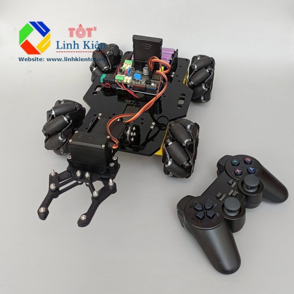 Arm Mecamum 2DoF PS2/Bluetooth Arduino - Bộ xe mecanum cánh tay 2 bậc